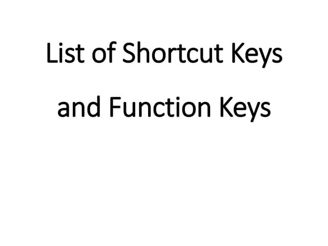 List Of Function Keys And Shortcutkeys In Autocadpdf 1783