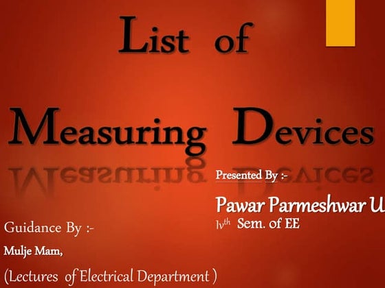 Electrical measuring instruments | PPTX | Science