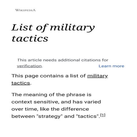 List of military tactics wikipedia | PDF