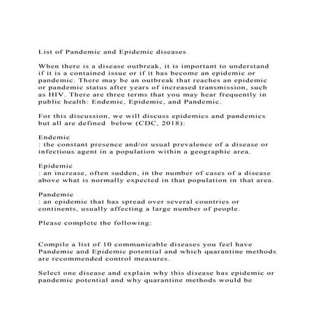 Epidemic, Endemic, and Pandemic Occurrence of Disease(s)One aspect.docx
