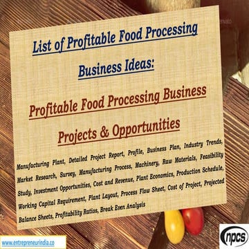 List of Profitable Food Processing Business Ideas: Profitable Food ...