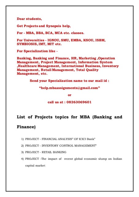 Project on finance | PDF