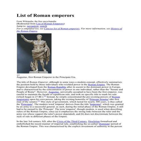 List of roman emperors | PDF