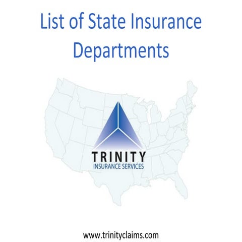 List of State Insurance Departments | PPT