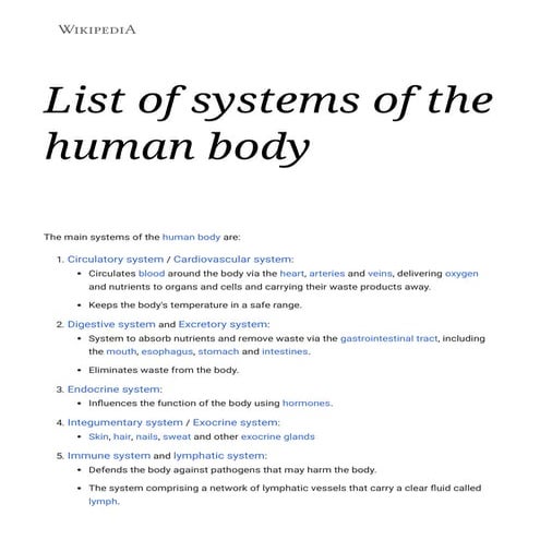 List of systems of the human body - Wikipedia.pdf