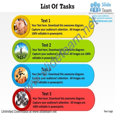 List of tasks powerpoint diagrame templates 0712 | PPT
