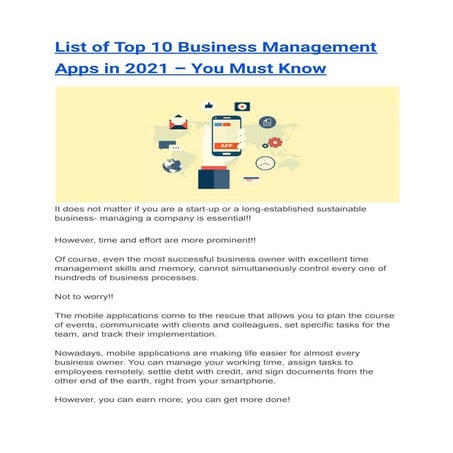 10 Top-Notch Business Management Apps In 2021[Exclusive] | PDF | Computer Software and ...