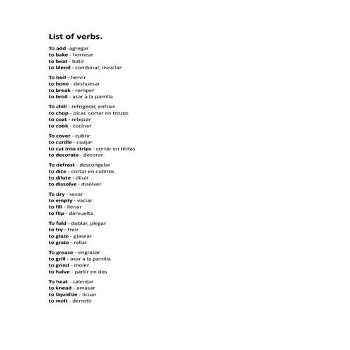 List of verbs | PDF