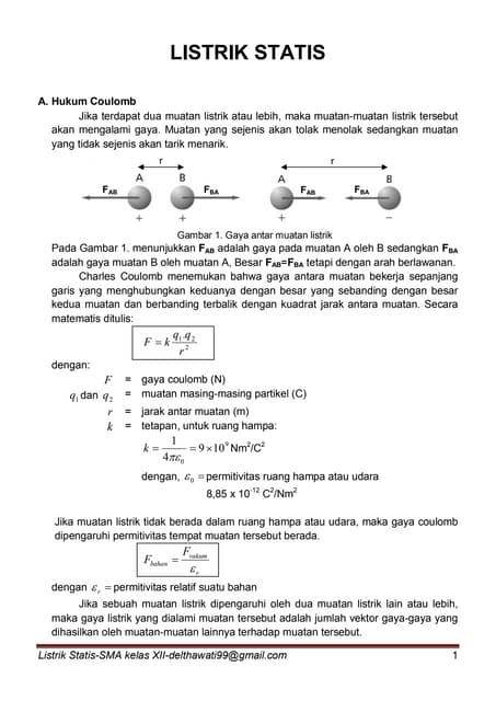 Listrik Statis | PPTX