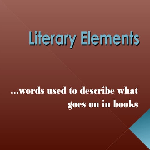 Literary Elements | PPT