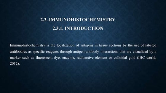 GROUP 9 HISTOPATHOLOGY coursework on INDIRECT IMMUNOHISTOCHEMISTRY | PPT