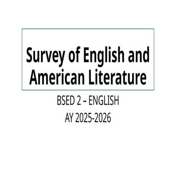 survey of English and American literature | PPTX