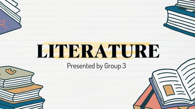 Lesson 2- Genres of Literature. ENGLISH 7 | PPTX