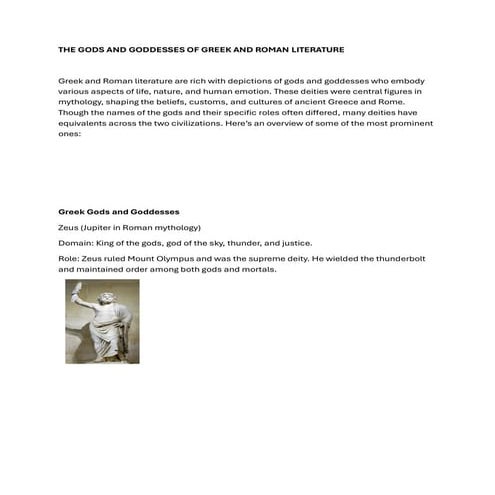 THE GREEK and ROMAN GOD and GODDESSESS THY | PDF