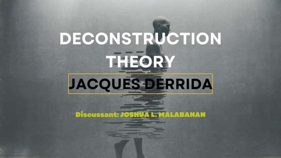 Deconstruction Theory by Jacques Derrida | PDF