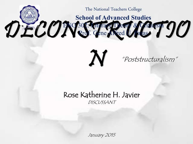 Theory of Deconstruction with Examples | PPTX