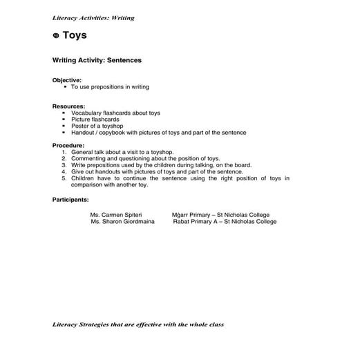 Literacy activities 1_2_3_writing | PDF