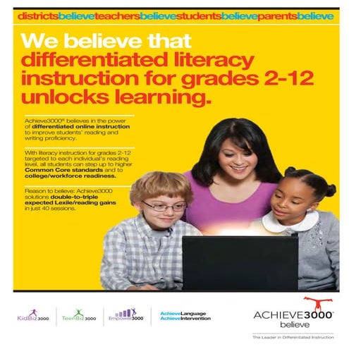 Achieve3000® Literacy Solutions Brochure | PDF