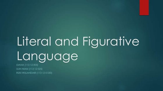 Literal and Figurative Language | PPTX