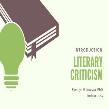 Literary Criticism Powerpoint Presentation | PDF