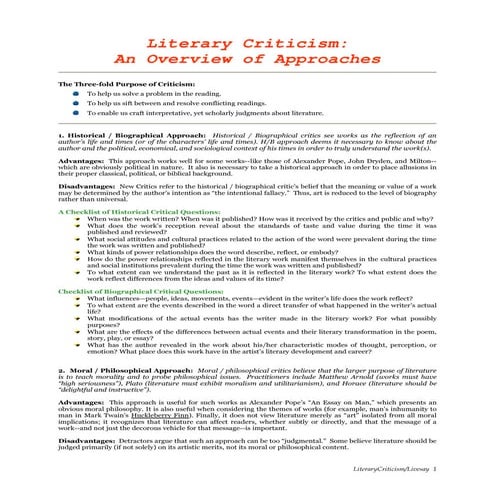 Literary criticism-overview | PDF