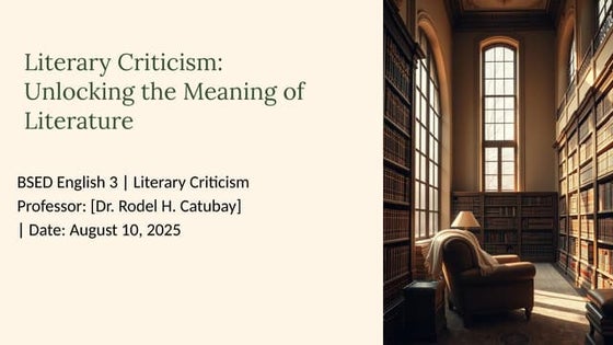 Literary Criticism | PPTX