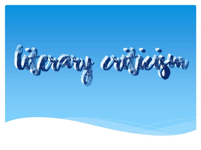 Unit 1 introduction to Literary Theory & Criticism | PDF