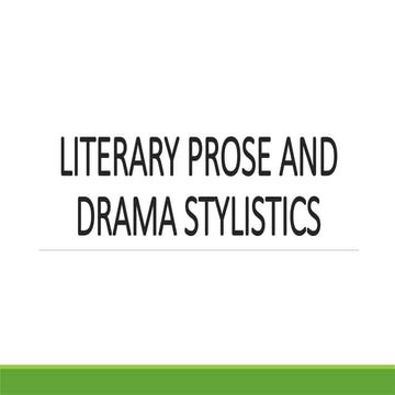 LITERARY PROSE DRAMA POWERPOINT PRESENTATION | PPTX