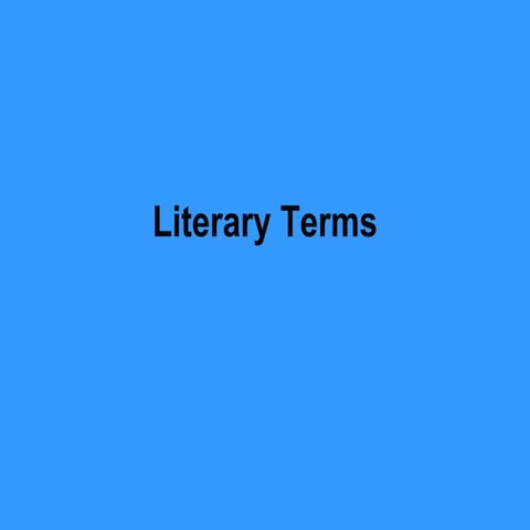Literary Terms Group 5 | PPT