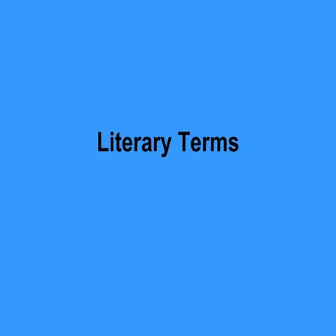 Literary Terms Ppt#1 | PPT