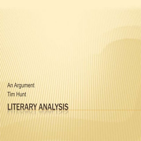Literary analysis | PPTX