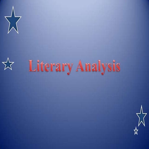 Literary analysis | PPTX | Books and Literature