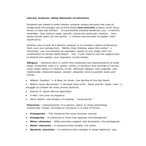 Literary analysis | DOC