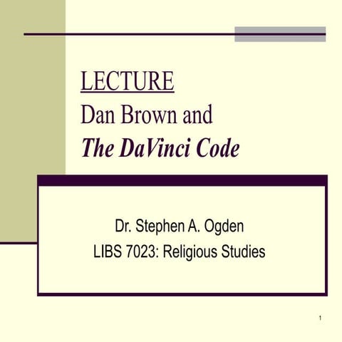 Religious controversy in The Da Vinci Code and The Satanic Verses | PPTX