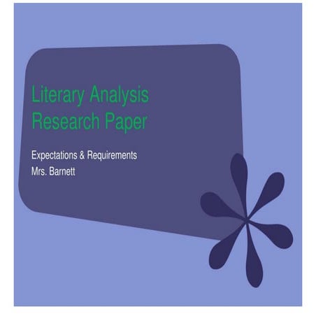 Literary Analysis Research Paper | PDF