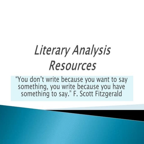 Literary analysis resources 2014 | PPT