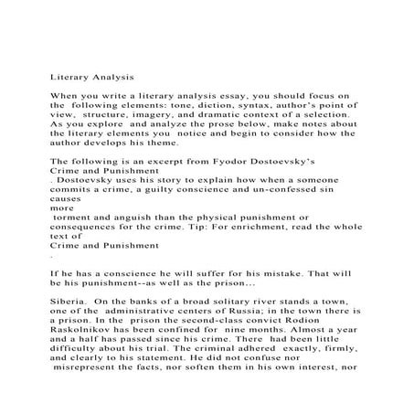 Literary AnalysisWhen you write a literary analysis essay,.docx