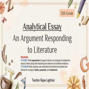 Literary Analysis Writing_ An Argument Responding to Literature.pptx ...