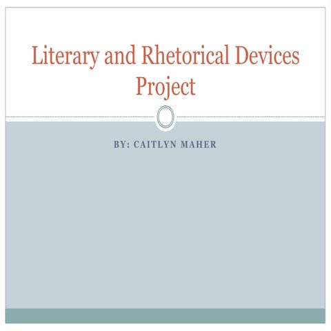 Rhetorical Devices Project | PPT