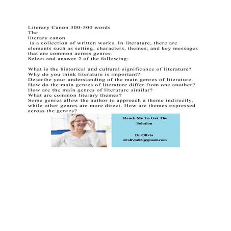 Literary Canon 300-500 wordsThe literary canon is a collection.docx