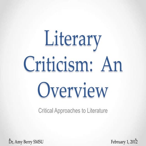 Literary Criticism.ppt | Poetry | Books and Literature