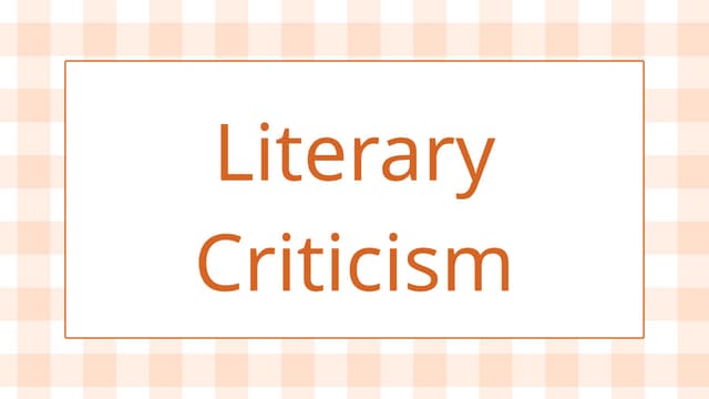 Unit 1 introduction to Literary Theory & Criticism | PDF