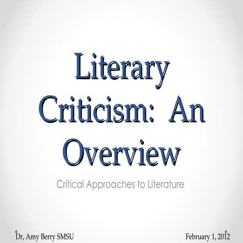 Literary Criticism grade 10 English .ppt