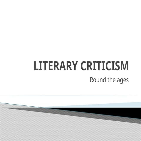 Unit 1 introduction to Literary Theory & Criticism | PDF