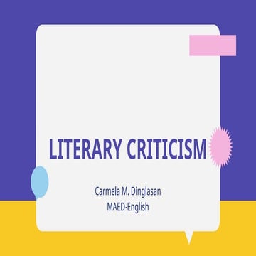 Literary Criticism -Report - Graduate Sc | PPTX