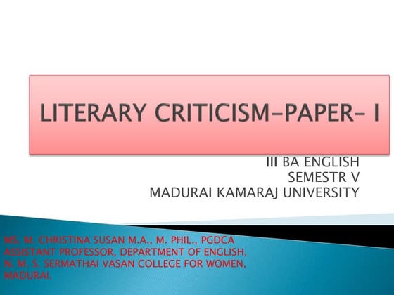 Literary criticism | PPT
