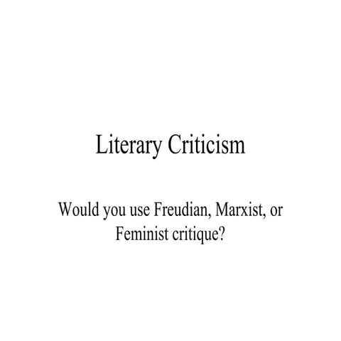 Literary criticism ppt | PPT