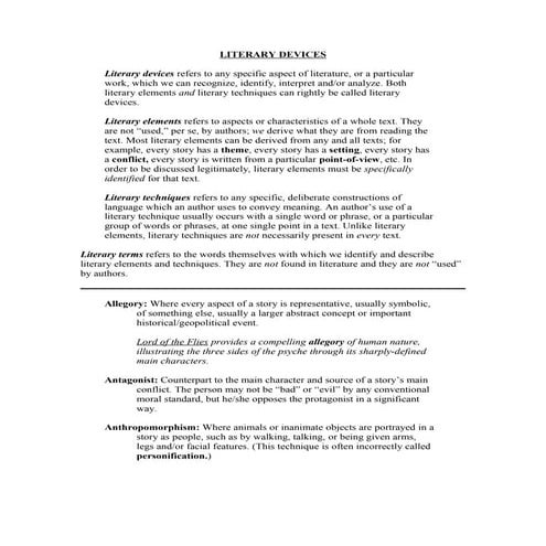 Literary devices | PDF