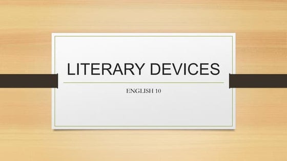 Literary devices | PPTX | Poetry | Books and Literature