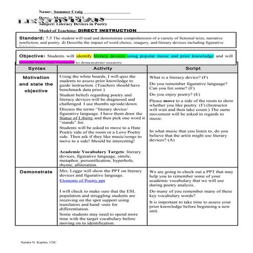 Literary devices lesson | DOC